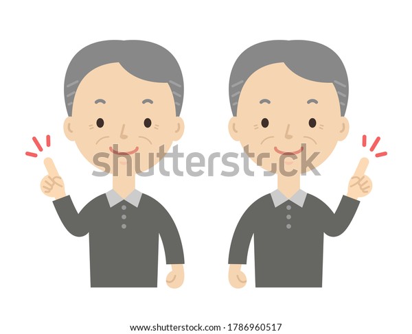 Illustration Pointing Pose Illustration Upper Body Stock Vector ...