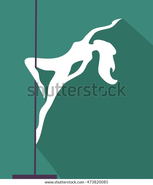 Illustration Pole Dancer Silhouette Flexible Slim Stock Vector (Royalty ...
