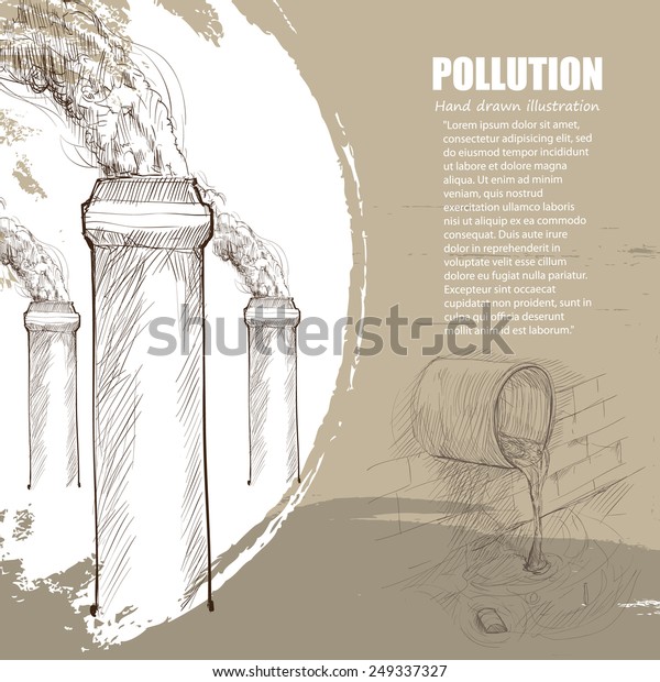 Illustration Pollution Hand Drawn Stock Vector (Royalty Free) 249337327 ...