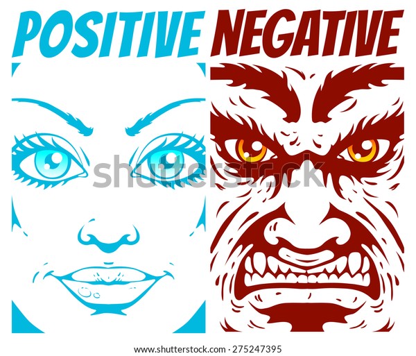 Illustration Positive Negative Stock Vector (Royalty Free) 275247395 ...