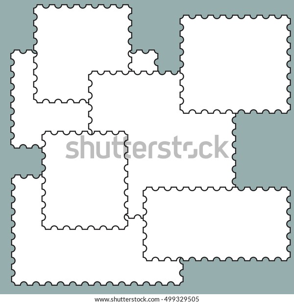Illustration Postage Stamps Templates Stock Vector (Royalty Free ...