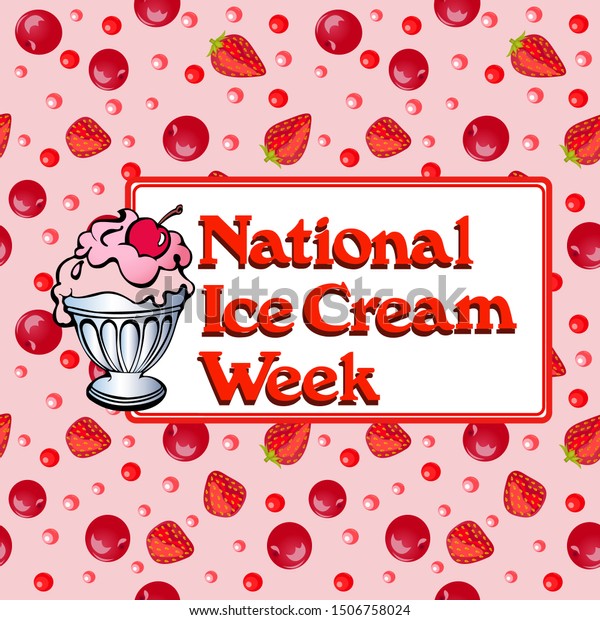 Illustration Poster National Week Ice Cream Stock Vector (Royalty Free ...