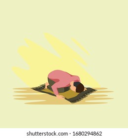 Illustration Prayer Worship When Prostrating Stock Vector (Royalty Free ...