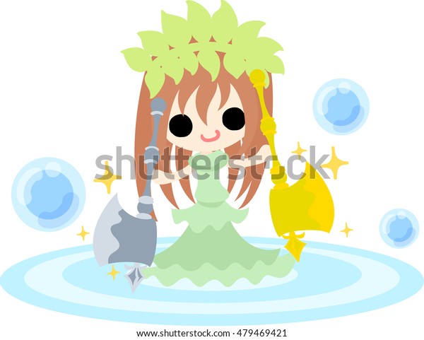 Illustration Pretty Goddess Spring Stock Vector (Royalty Free ...