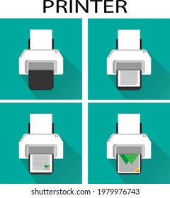 Illustration Print Icon Flat Design 4 Stock Vector (Royalty Free ...