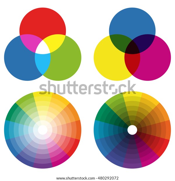 Illustration Printing Color Wheels Different Colors Stock Vector ...