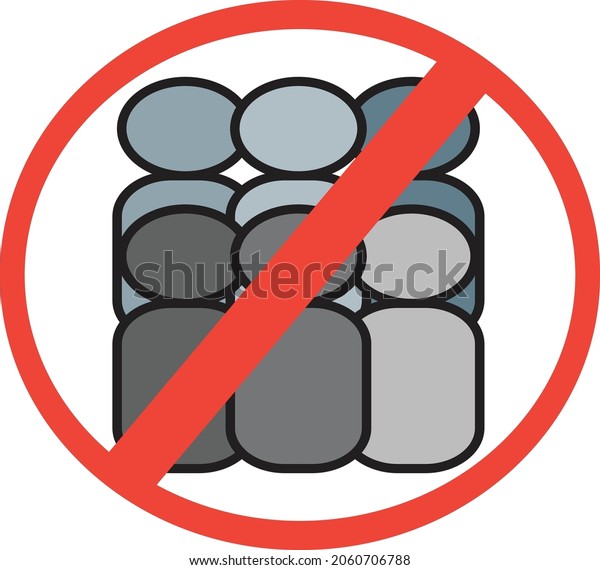 Illustration Prohibited Gathering Suitable Use Notification Stock ...