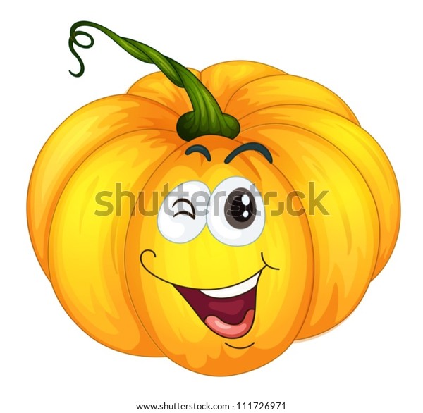 Illustration Pumpkin Winking Stock Vector (Royalty Free) 111726971 ...