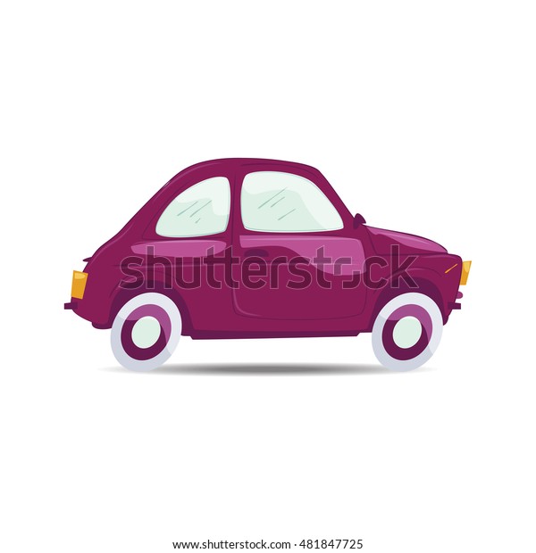 Illustration Purple Vector Cartoon Car Over Stock Vector (Royalty Free ...