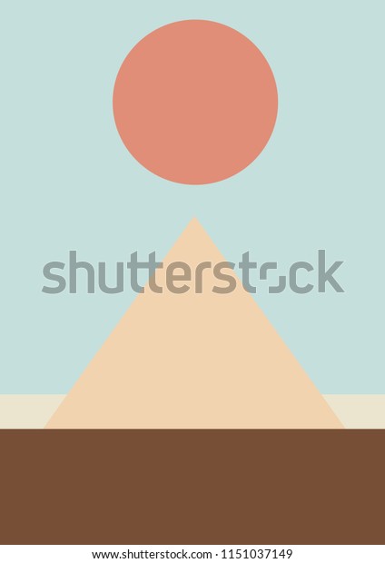 Illustration Pyramid Sun Abstract Style Vector Stock Vector (Royalty ...