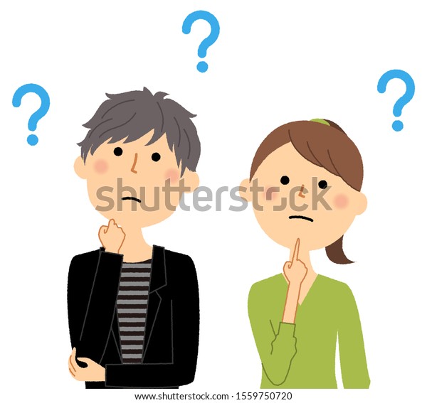 Illustration Questionable Young Couple Stock Vector (Royalty Free ...