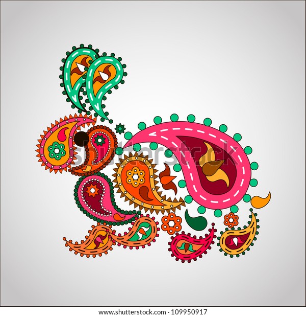 Illustration Rabbit Out Curls Stock Vector (Royalty Free) 109950917 ...