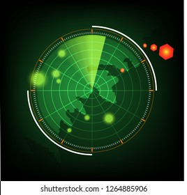 Illustration Radar Scan Earth Background Stock Vector (Royalty Free ...