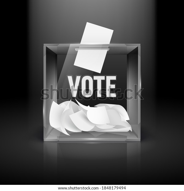 Illustration Realistic Ballot Box Voting Paper Stock Vector (Royalty ...