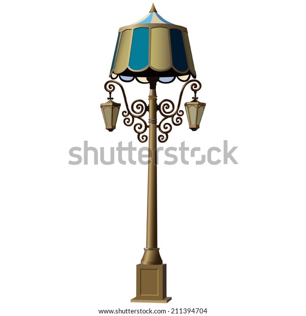 Illustration Realistic Lamppost Stock Vector (Royalty Free) 211394704 ...
