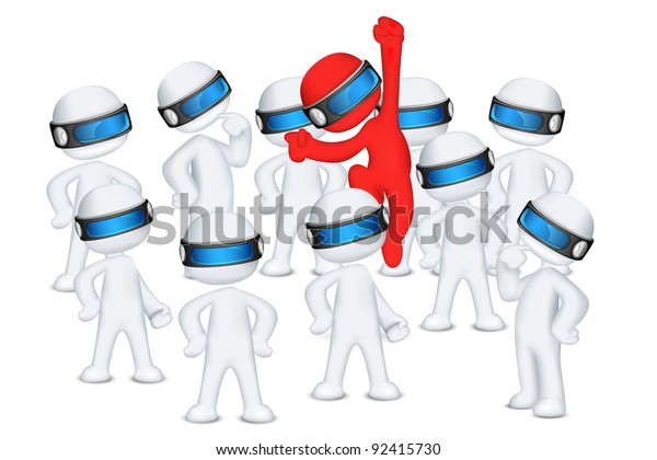 벡터의 붉은 3d man의 그림 스톡 벡터(로열티 프리) 92415730 | Shutterstock