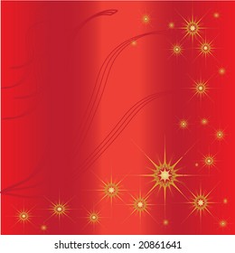 Illustration Red Background Golden Flashes Stock Vector (Royalty Free ...