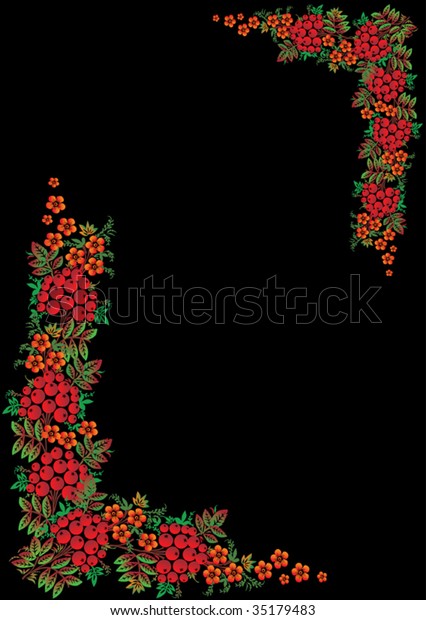 Illustration Red Berry Corners Isolated On Stock Vector (Royalty Free ...