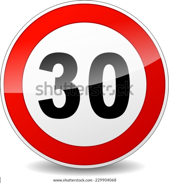 Illustration Red Black Speed Limit Sign Stock Vector (Royalty Free ...