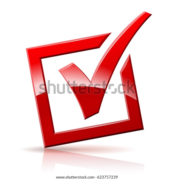 Illustration Red Check Box On White Stock Vector (Royalty Free ...
