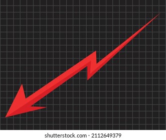 Illustration Red Down Arrow Stock Vector (Royalty Free) 2112649379 ...