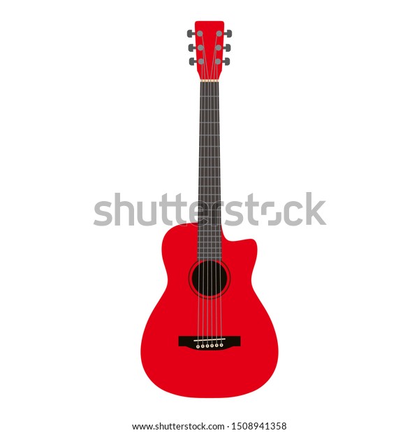 Illustration Red Guitar Vector Musical Instrument Stock Vector (Royalty ...