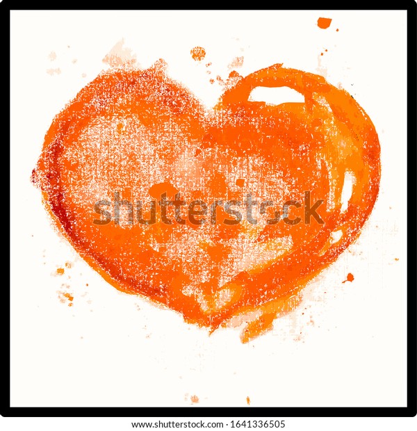 Illustration Red Heart Splash Paint Background Stock Vector (Royalty ...