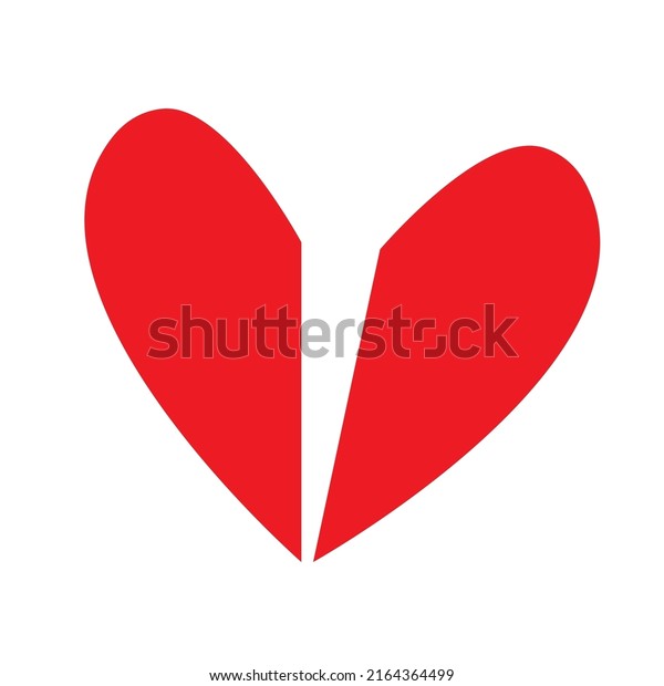 Illustration Red Heart That Splits On Stock Vector (Royalty Free ...