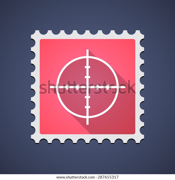 Illustration Red Mail Stamp Icon Crosshair Stock Vector (Royalty Free ...