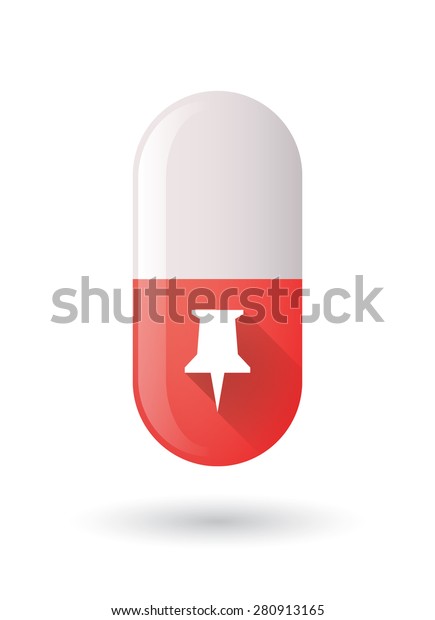 Illustration Red Pill Icon Push Pin Stock Vector (Royalty Free ...