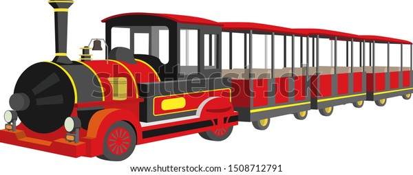 Illustration Red Road Train Stock Vector (Royalty Free) 1508712791 ...