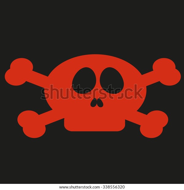Illustration Red Scull Cross Bones Icon Stock Vector (Royalty Free ...