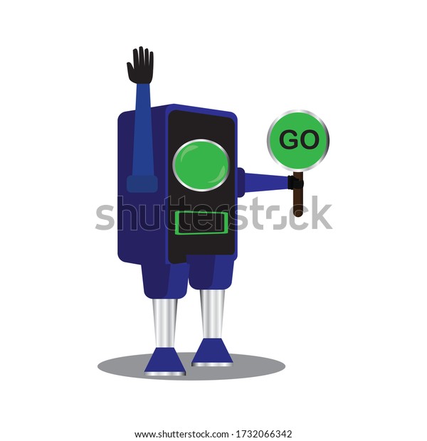 Illustration Red Traffic Light Robot Suitable Stock Vector (Royalty ...