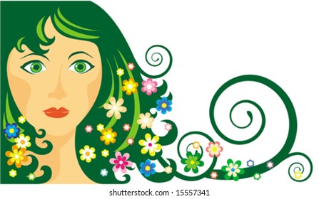 Illustration Representing Spring Form Young Women Stock Vector (Royalty ...
