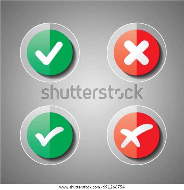 Illustration Right Wrong Signs Icons Stock Vector (Royalty Free ...