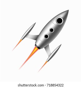 Illustration Rocket Icon Laying Silver Metal Stock Vector (Royalty Free ...