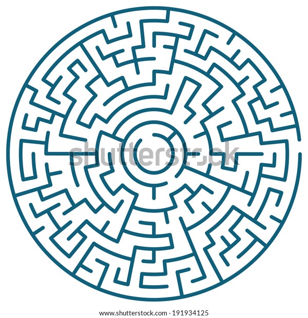 Illustration Round Maze Stock Vector (Royalty Free) 191934125 ...