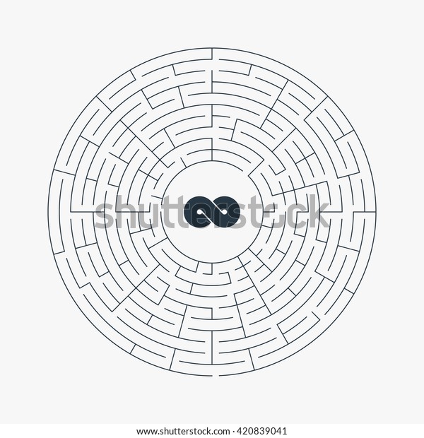 Illustration Round Maze Labyrinth Infinity Symbol 库存矢量图（免版税）420839041 ...