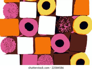Illustration Round Square Sweets All Together Stock Vector (Royalty ...