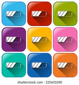 Illustration Rounded Buttons Displaying Charging Battery Stock Vector ...