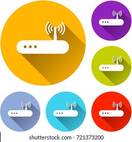 Illustration Router Circle Icons Set Stock Vector (Royalty Free ...
