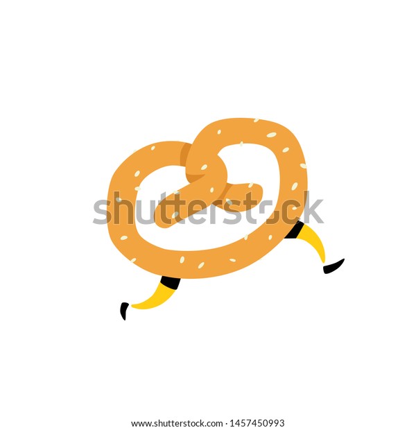 Illustration Running Bagel Running Pretzels Vector Stock Vector ...
