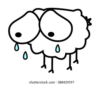 Illustration Sad Sheep Stock Vector (Royalty Free) 388429597 | Shutterstock