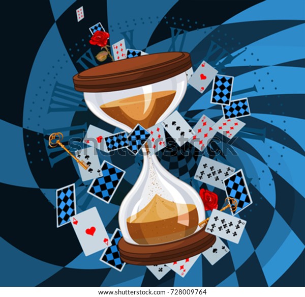 Illustration Sand Clock Design Stock Vector (Royalty Free) 728009764 ...