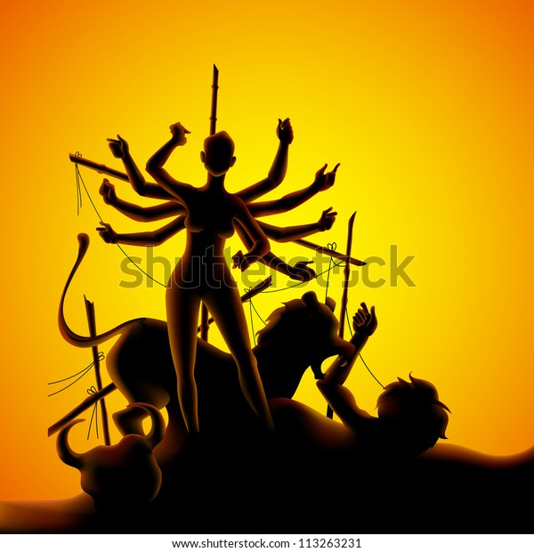 마히샤수라를 죽이는 두르가 조각상의 그림 스톡 벡터(로열티 프리) 113263231 | Shutterstock