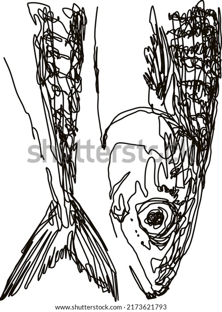 Illustration Sea Fish Drawn Using Scribble: เวกเตอร์สต็อก (ปลอดค่า ...