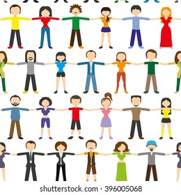 Illustration Seamless Background People Hold Hands Stock Vector ...