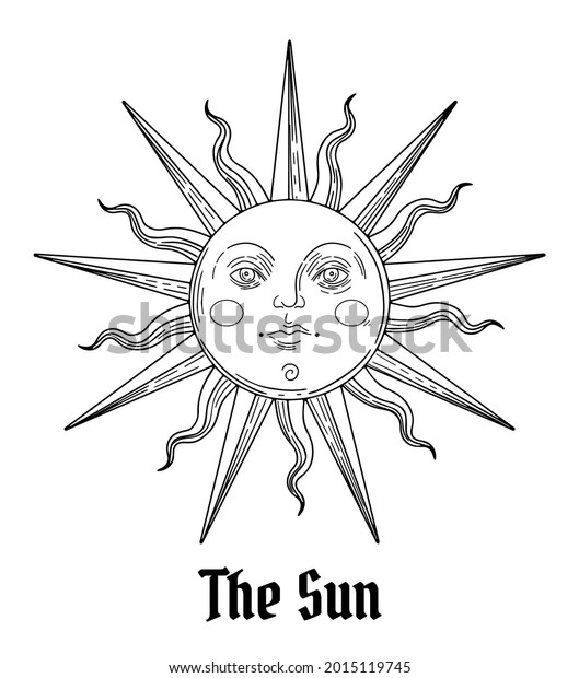 Illustration Semimedieval Style Stylized Sun Stock Vector (Royalty Free ...