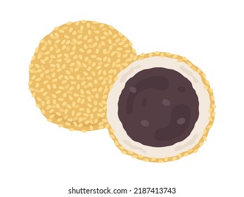 Illustration Sesame Ball Cross Section Stock Vector (Royalty Free ...