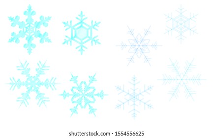 Illustration Set 8 Types Snowflakes Stock Vector (Royalty Free ...